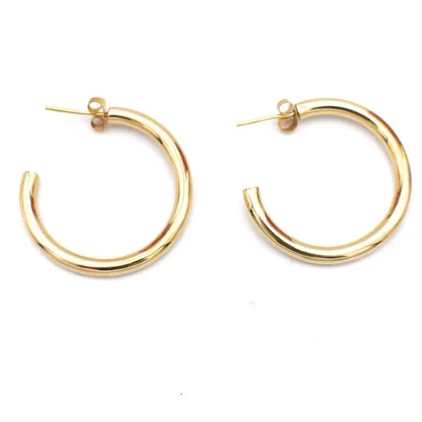 LALA SALAMA Classic Big Hoop Earrings - Gold
