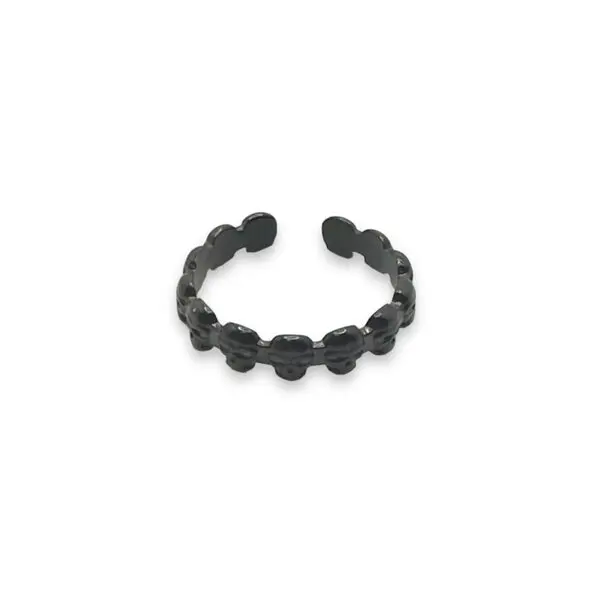 JAGGED HALO JEWELRY Eternity Skull Ear Cuff - Black