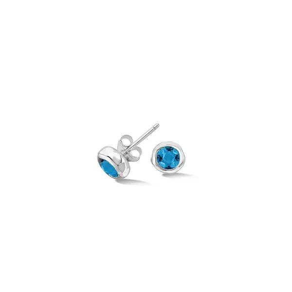 DOWER & HALL Dewdrop Quartz Stud Earrings - Silver/blue