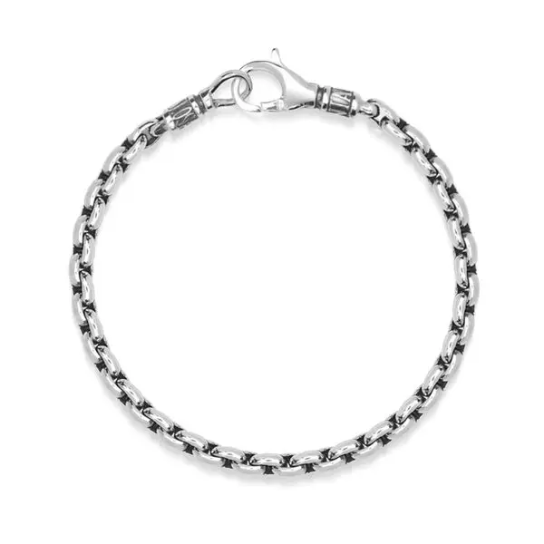 NIALAYA JEWELRY Sterling Round Link Chain Bracelet - Silver