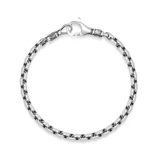NIALAYA JEWELRY Sterling Round Link Chain Bracelet - Silver
