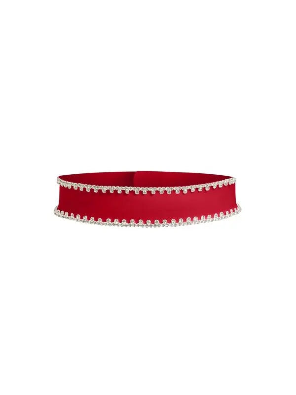 TIA DORRAINE Crystal-embellished Double Belt - Red