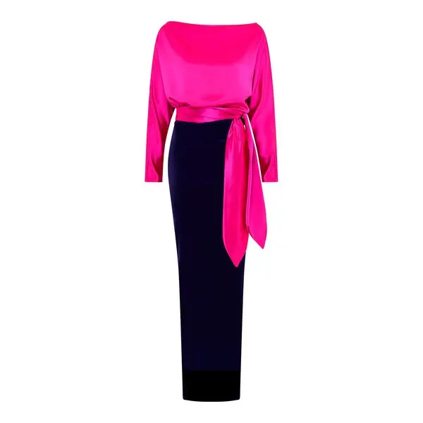 BEATRICE VON TRESCKOW Satin And Velvet Dress - Pink