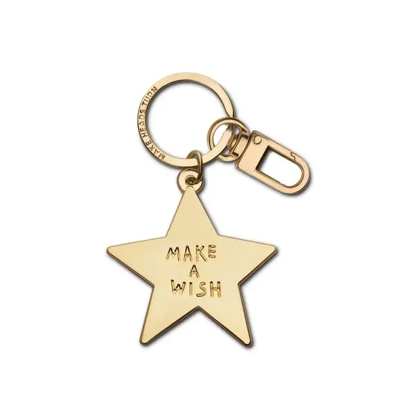 MAKE HEADS TURN Metal Star Keyring - Yellow/gold