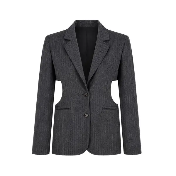 SALTEYE STUDIO Classic Bi-layered Pinstripe Blazer - Grey