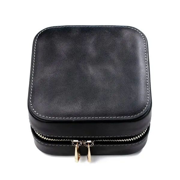 ROARCRAFT Leather Travel Jewelry Case - Grey/black