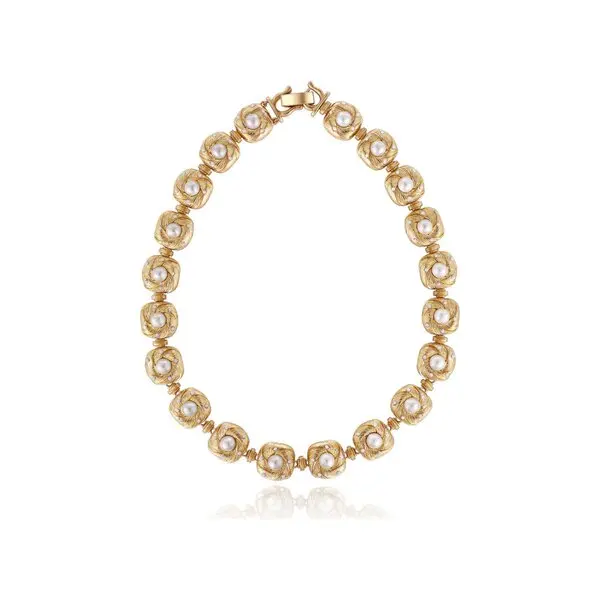 RETRO CHIC Canary Collection Necklace - Gold/white