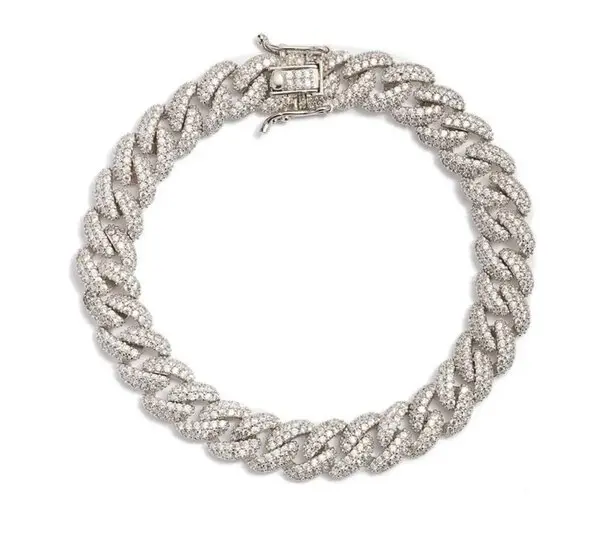SHYMI Pave Cuban Link Bracelet - Silver