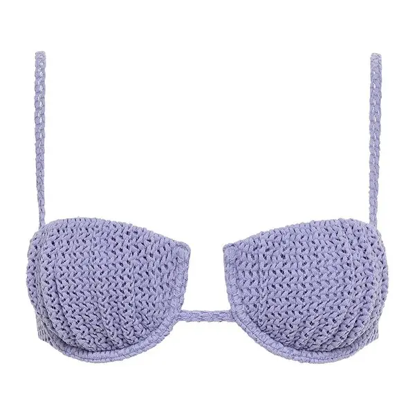 MONTCE Crochet Petal Bikini Top - Purple