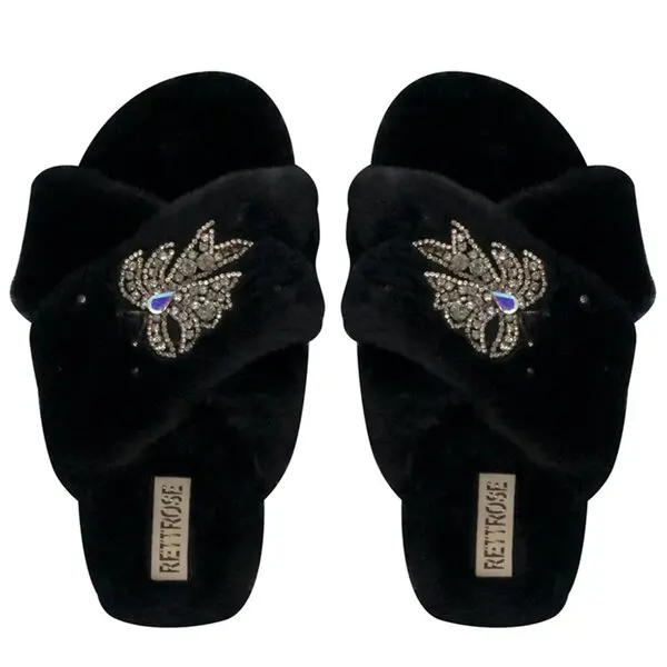 RETTROSE Katherine Handmade Slipper - Black