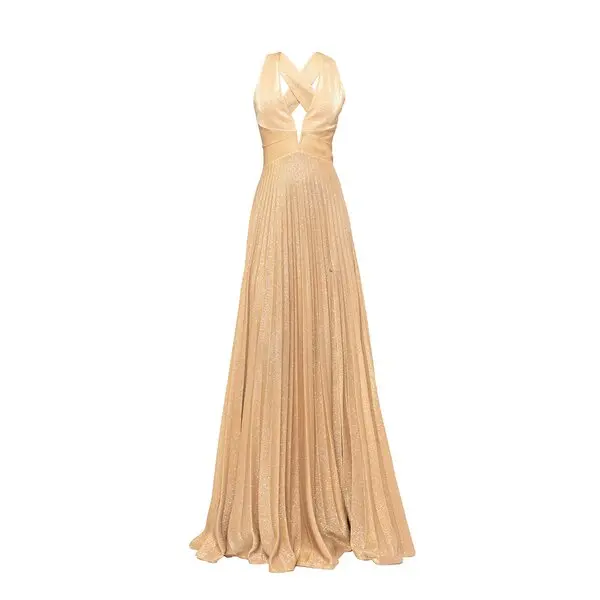 NISSA Embellished Open-back Maxi Dress