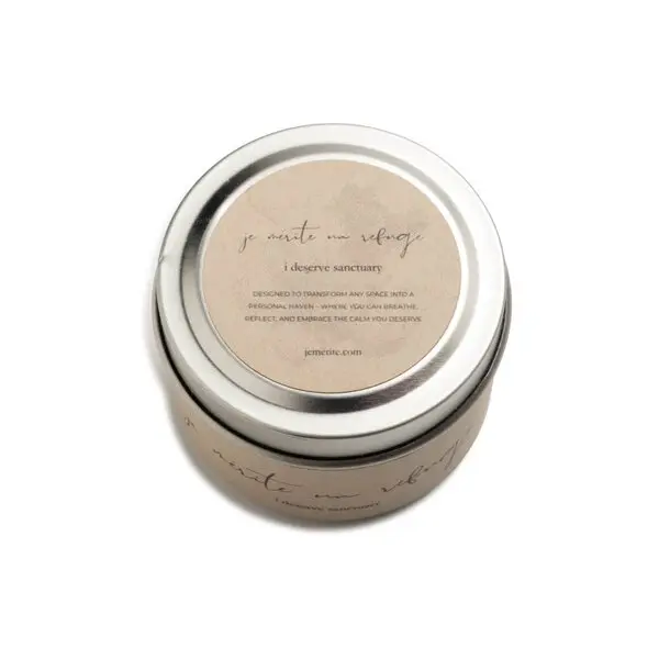 JE MÉRITE (I DESERVE) Neutrals I Deserve Sanctuary Cardamom & Leather 2 Oz Travel Candle - Black