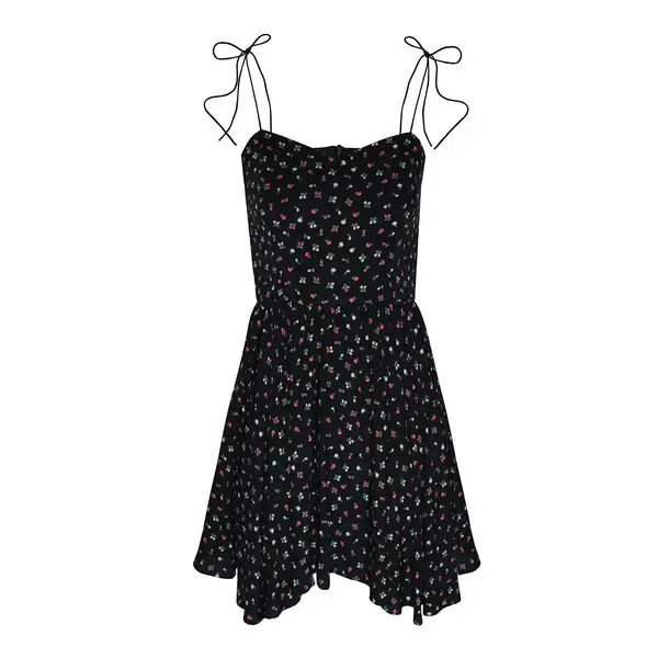2KSTYLE Gala Asymmetrical Spaghetti Strap Floral Mini Dress