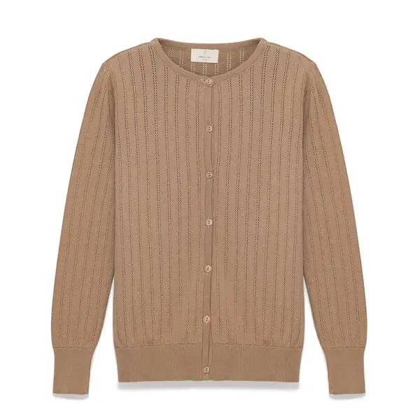 PERALUNA Openwork Knit Cardigan