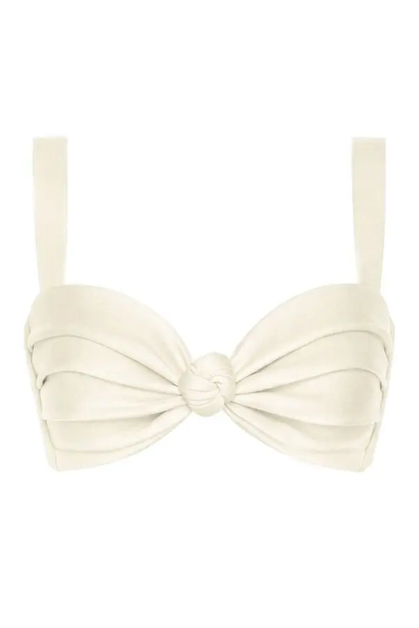 MONTCE Neutrals Silkie Hayden Bikini Top - White
