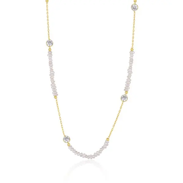 SPERO LONDON Baroque Pearl Sterling Silver Chain Necklace - Gold