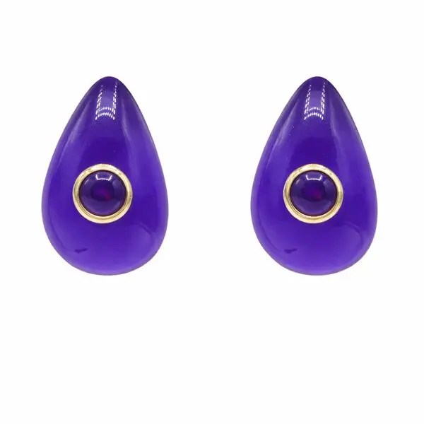MICHAEL NASH JEWELRY Rosamund Resin Hoop Earrings - Purple