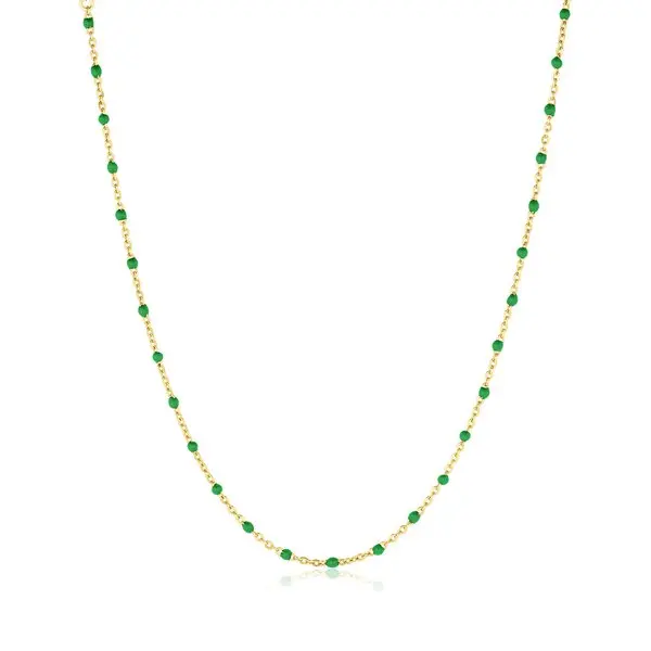 SET & STONES Kaz Necklace Emerald - Gold/green