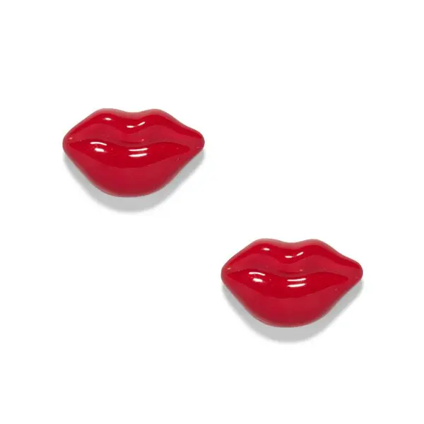 THE PINK REEF Kiss Kiss Lips Stud Earrings - Red