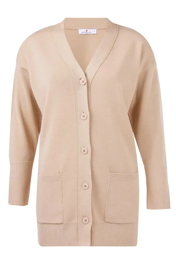 PERALUNA Nicola V-neck Long Knit Cardigan