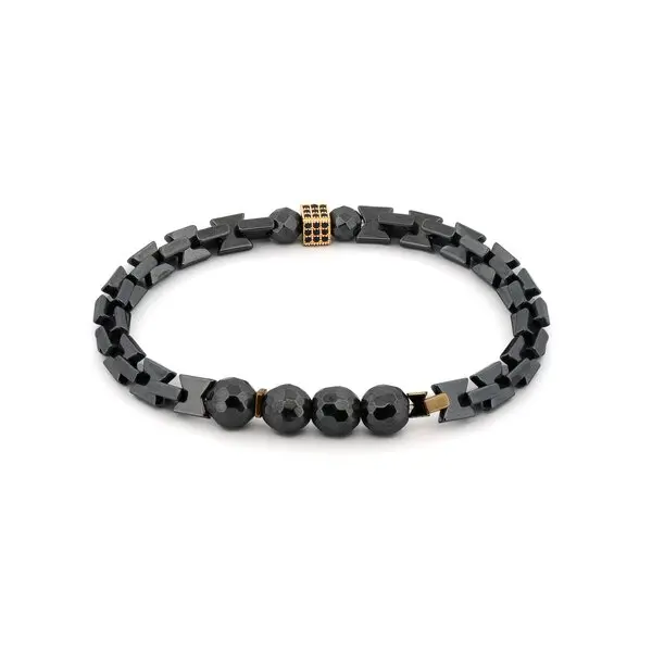 EBRU JEWELRY Hematite Stone Bracelet - Gold/black