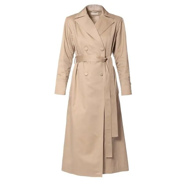 AGGI BY HALEWSKI Logan Midi Trench Coat - Beige