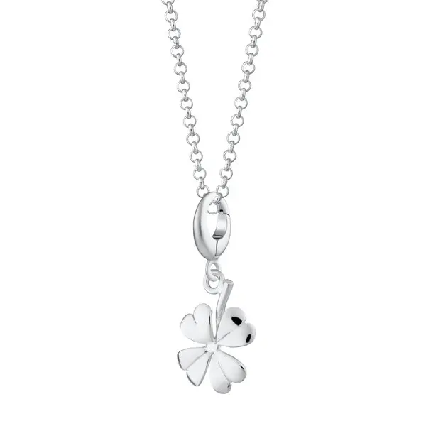 LILY CHARMED Sterling Four Leaf Clover Charm Necklace - Silver