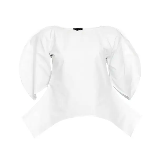 BIANCA POPP Puff Sleeve Blouse With Flaps - White