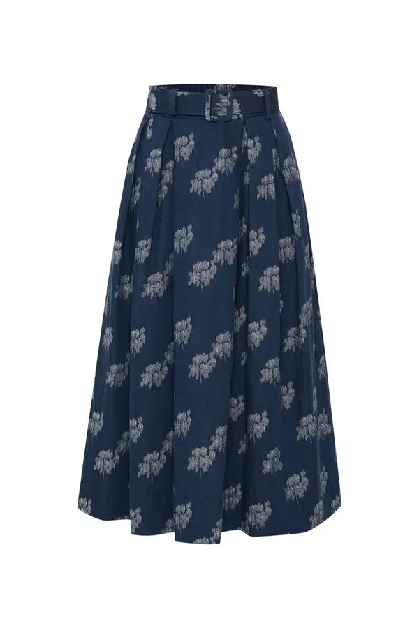 EXQUISE Regular Lace-detail Cotton Skirt
