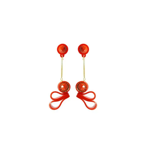 GISSA BICALHO Paisley Pendant Earrings - Red