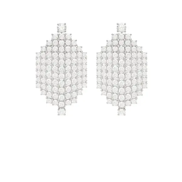 MAISON DE GALA Marquis Aurora Cluster Earrings - Silver