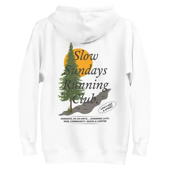 ANCHOR & CREW Mountain Pine Slow Sundays Running Club Cotton Blend Hoodie - White