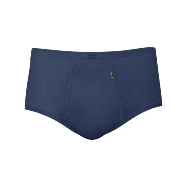 ZD ZERO DEFECTS Senior Fly Front Briefs – Premium Egyptian Cotton Comfort Dark - Blue
