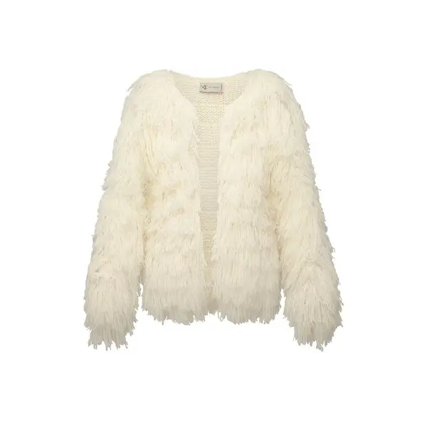 ALINA CERNATESCU Halo Mini Wool Jacket With Hand-knitted Long Sleeves