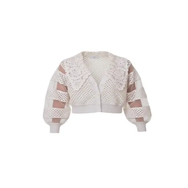 Saachi Hand-crochet Sheer Button Cardigan