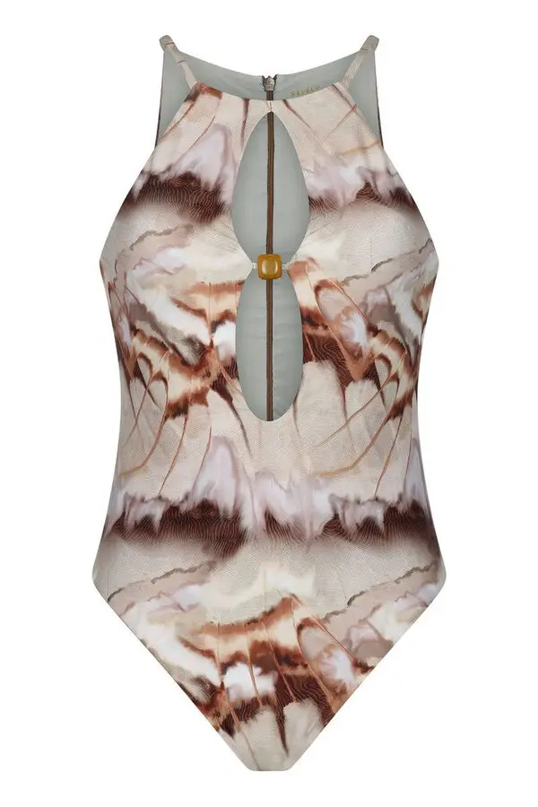 NELBLU Bosque One Piece Print Cafe - Brown
