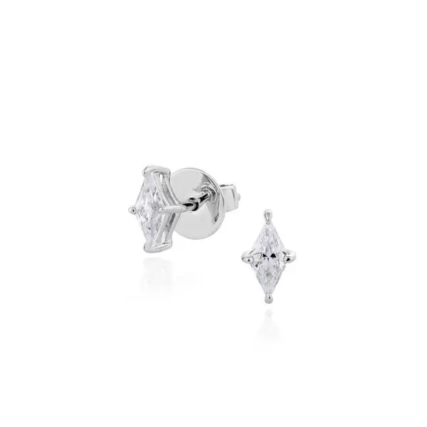 SALLY SKOUFIS Sterling Silver & Rhodium-plated Diamond Stud Earrings - White/silver