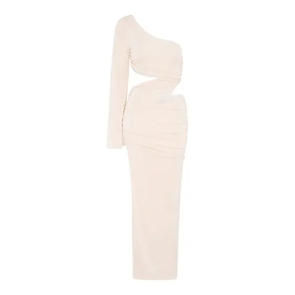 MALOA Anastasia Gold Dust Maxi Dress - White