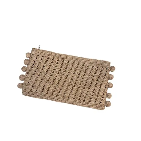 ZANATANY CONCEPTS Neutrals Boule Raffia Pouch