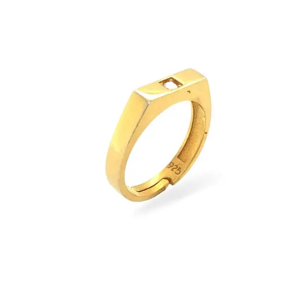 LINYA JEWELLERY Adjustable Signet Ring - Gold