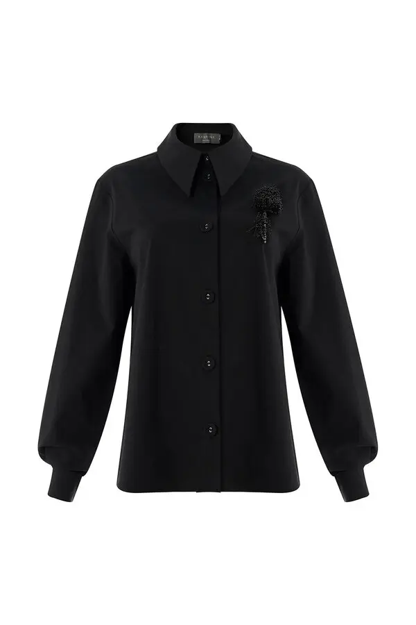 EXQUISE Collared Long Sleeve Shirt