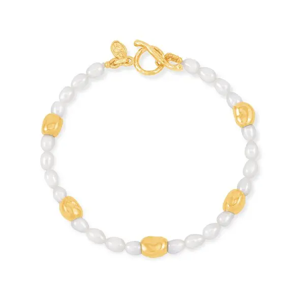 DOWER & HALL Ocean Pebble Bracelet - Gold/white