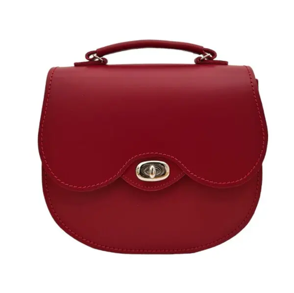 ZATCHELS Handmade Leather Saddle Bag With Twist Lock - Red