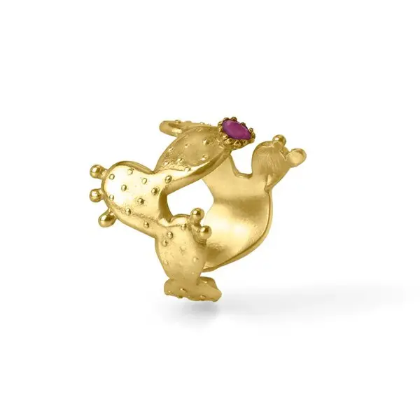 SOPHIE SIMONE DESIGNS Cactus Ring With Ruby - Gold