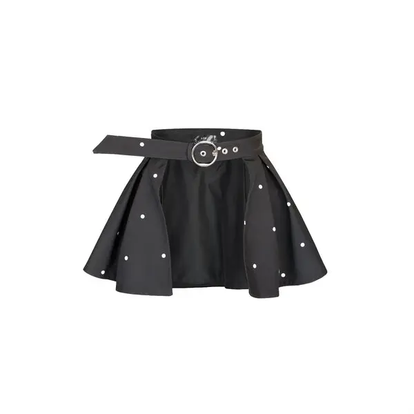 RAINSISTERS Peplum Belt With Polka Dot Print - Black