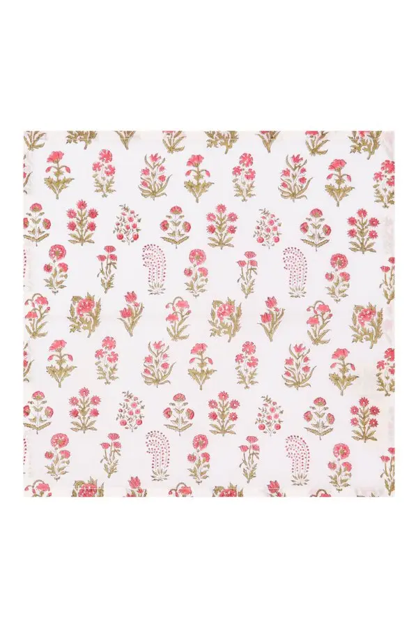 NOLOGO-CHIC Napkins With Mini Flower X Napkin Set Cotton / Multicolour - Pink