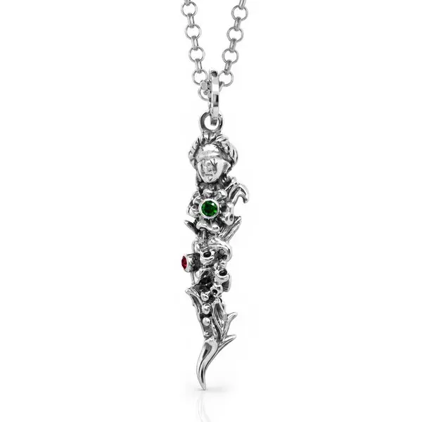 UNALOE The Horn Of Fortune Necklace Italian Craftsmanship With Gemstones - Silver