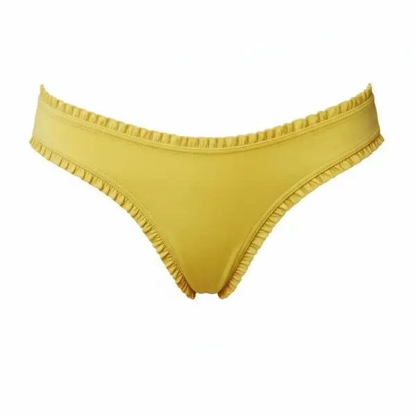 THE COOLGIRL NYC Jane Thong In Cotton - Yellow