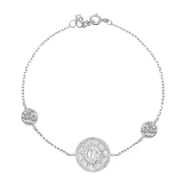 LUNA CHARLES Alena Sun Coin Bracelet - Silver