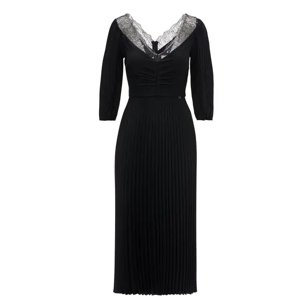 NISSA Pleated Midi Dress